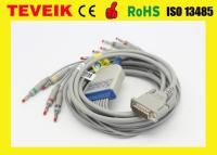 China 10 Lead Banana 4mm Schiller Ecg Holter Ekg Cable With Protection Resistor for sale