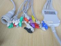 China Kenz ECG Cable With Integrated 10 Leadwires Clip 4.7K Ohm AHA for sale