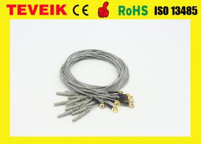 China EEG cable with DIN1.5 socket , 1m,Gold plated copper electrode eeg cup electrodes for sale