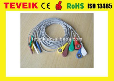 China Medical Consumables DIN 1.5 type 7 leadsHolter ECG Leadwire medical cables,snap for sale