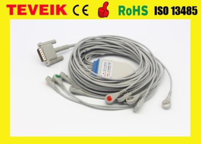 China Teveik Factory Price M1770A DB 15pin 10 leadwires ECG/EKG Cable For Patient Monitor, Snap for sale