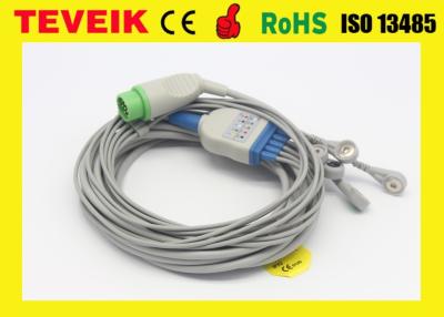 China Bionet One piece 3 leads patient monitor accessories with snap , AHA 1K ohm round 12pin for sale