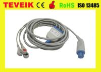 China Datex One Piece 3 Leads ECG Cable With TPU Material For Cardiocap for sale