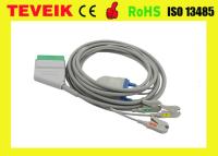 China Nihon Kohden One Piece 3 Leads ECG Cable Round 12pin  With Clip IEC And  TPU Material for sale