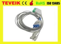 China Nihon Kohden One Piece 3 Leads ECG Cable Round 12pin  With Clip IEC And  TPU Material for sale