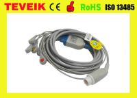 China Compatible HP TPU One Piece 5 lead ECG Cable With Snap IEC For M1722A/B for sale