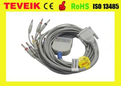 China Medical device schiller EKG Cable with Banana 4.0 IEC 10K resistor, 10 lead ecg cable for sale