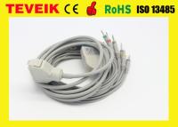 China Fukuda Denshi 10 lead EKG cable ,FX-7402,FX-4010 ECG Cable with DIN 3.0 IEC 4.7K ohm resistor for sale