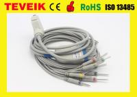 China Fukuda Denshi 10 lead EKG cable ,FX-7402,FX-4010 ECG Cable with DIN 3.0 IEC 4.7K ohm resistor for sale