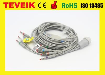 China Kenz 10 lead EKG Cable, 103/106 ecg patient cable and leadwires Round 16pin without resistor for sale