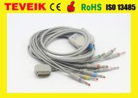 China Kenz ECG cable with integrated 10 leadwires,banana 4.0,IEC,DB15pin, Compatible With Kenz ECG 108 / 110 / 1203 for sale