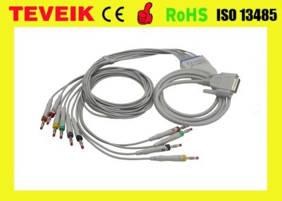China MS1-106902 EDAN one piece 10 lead EKG/ECG cable with Banana 4.0 IEC 10K resistor for sale