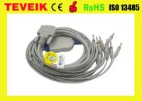 China Banana 4.0 pulg Nihon Kohden One-piece 10 leads ECG/EKG Cable with DB 15pin for ECG-9022 for sale