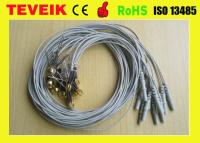 China Grey Color DIN1.5 socket EEG cup cable, Ear-clip electrode eeg cable Gold plated copper for sale