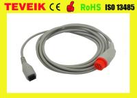 China HP IBP transducer adapter cable, Invasive blood pressure cable with round 12pin to abbott adapter for sale