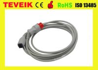 China HP IBP transducer adapter cable, Invasive blood pressure cable with round 12pin to abbott adapter for sale
