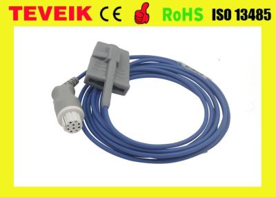China Medical Accessory Datex adult silicone soft tip SpO2 sensor,10ft,Round 10pin for sale