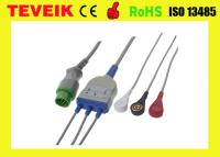 China Bruker One Piece  3 Leads ECG Cable Snap AHA With One Year Warranty for sale
