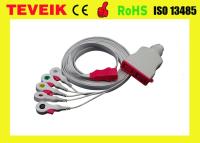 China Medical disposable ecg leadwires, disposable 5 leads ecg cable with clip IEC for patient monitor for sale