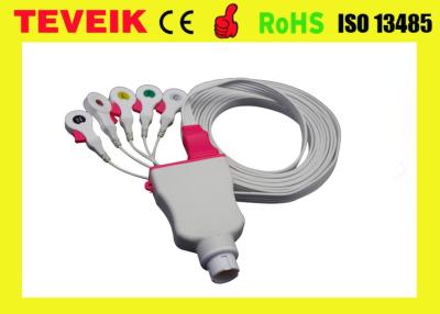 China Medical disposable ecg leadwires, disposable 5 leads ecg cable with clip IEC for patient monitor for sale