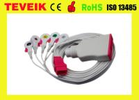 China Medical disposable ecg leadwires, disposable 5 leads ecg cable with clip IEC for patient monitor for sale