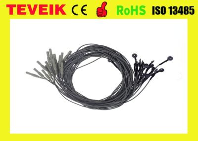 China Black Color EEG cable,DIN1.5 socket,1m,silver chloride plated silver for sale