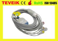 China HP Medical ECG Cable One piece 5 leads ECG Cable with Snap, AHA,1K ohm, Round 12pin for sale