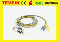 China High quality manufacturer pure sliver electrode EEG cable, 5pcs/set multi-color medical eeg cable for sale
