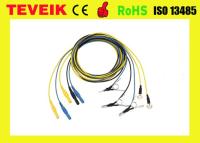 China High quality manufacturer pure sliver electrode EEG cable, 5pcs/set multi-color medical eeg cable for sale
