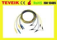 China Pure sliver eeg electrode , DIN1.5 socket, colorful Neural Feedback EEG cable for sale