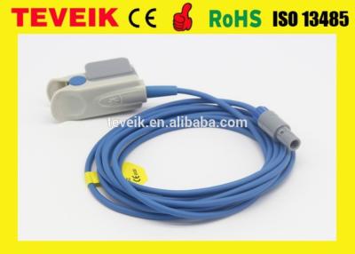 China Adult Finger Clip Reusable Spo2 Sensor Mindray For PM6000 Redel 6 Pin 10ft Medical Cable for sale