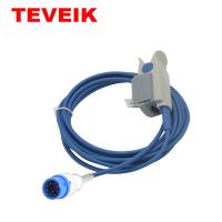 China Round 9 Pin Reusable Spo2 Sensor / Finger Oxygen Sensor For Patient Monitor , IS013485 for sale