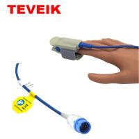 China Round 9 Pin Reusable Spo2 Sensor / Finger Oxygen Sensor For Patient Monitor , IS013485 for sale