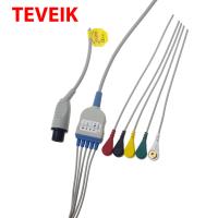 China Round Connector 6 Pin 5 Leads Snap Mindray Ecg Cable for sale