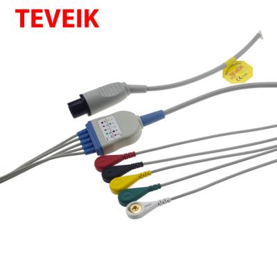 China Patient Monitor 5 Leadwires 6 Pin BCI Snap Medical Ecg  Cable for sale