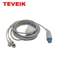 China Datex IEC Round 10 Pin 3 Leads Snap Cardiocap Ecg Adapter Cable for sale