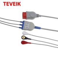 China Bionet 12 Pin 3 Lead IEC Snap Connector Ecg Lead Cable for sale
