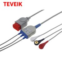 China Bionet 12 Pin 3 Lead IEC Snap Connector Ecg Lead Cable for sale