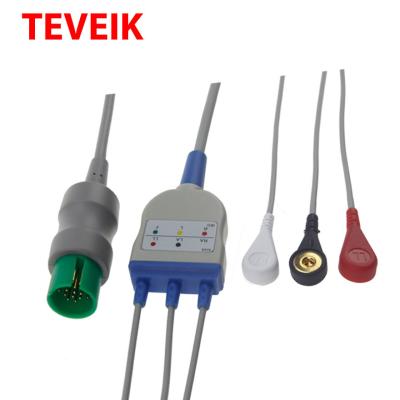 China 90496 Ultraview 17 Pin 3 Leads 1K Ohm ECG Cable for sale