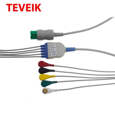 China Ultraview IEC 1K Ohm Button Snap Spo2 Extension Cable for sale