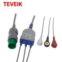 China IEC Snap Connector One Piece Monitor DB 9 Pin ECG Cable for sale