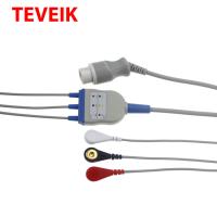 China Hospital HP AHA 12 Pin Snap 3 Leads Electrodes Ecg Cables for sale
