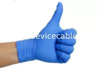 China Textured Surgical Blue Nitrile Disposable Gloves Powder Free for sale