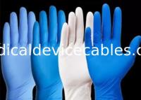 China Textured Surgical Blue Nitrile Disposable Gloves Powder Free for sale