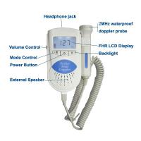 China FHR Display 2BPM Ultrasonic Fetal Doppler 2.0MHz Portable Baby Heart Monitor for sale