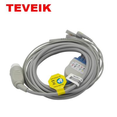 China ISO13485 One Piece Round 12 Pin Mindray ECG Cable Electrocardiogram Cable TPU for sale