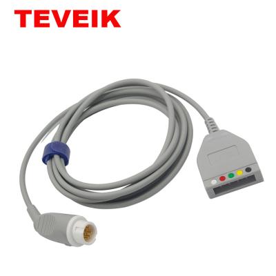 China No Lead Wire Mindray ECG EKG Cable For Patient Monitor PM5000 PM6000 Round 12 Pin for sale