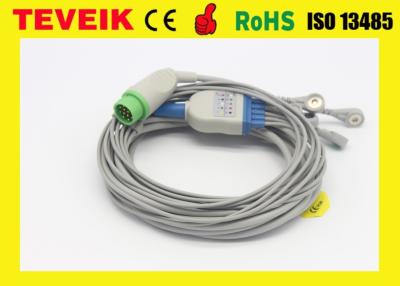 China Medical Biolight Round 12pin 5leads ECG Cable with Snap For A8 Patient Monitor for sale