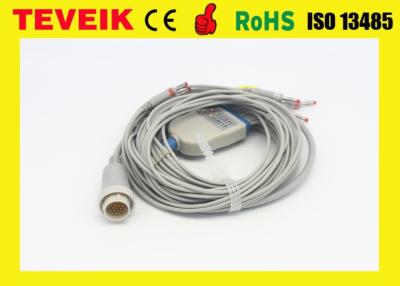 China Kenz EKG Cable for ECG 108/110/1203,1205 10 leadwires IEC /AHA DB15 pin for sale