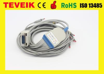 China Fukuda ME EKG Cable for KP-500 Banana 4.0 IEC 20K resistor DB 15 PIN for sale